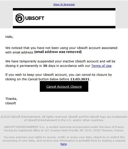 Ubisoft deleting inactive forum accounts - Hangar Flying - Mudspike Forums